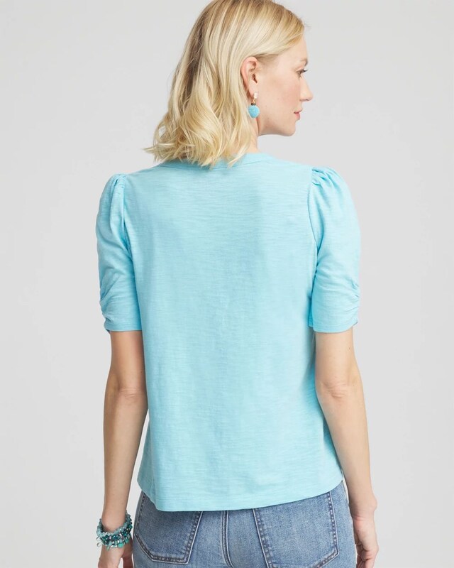 Slub Split Neck Henley Tee | Chico's